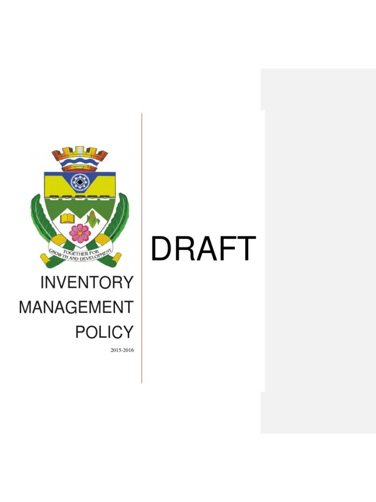 Inventory Management Policy Draft | PDF | Inventory | Supply Chain