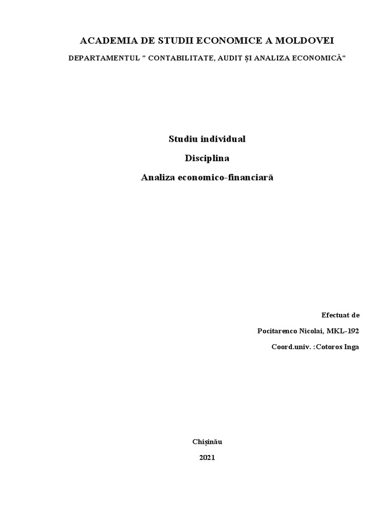 Studiu Individual La Analiză | PDF