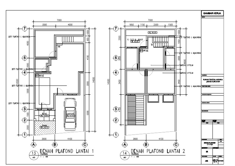 Denah Plafond Lt.1 & 2 | PDF