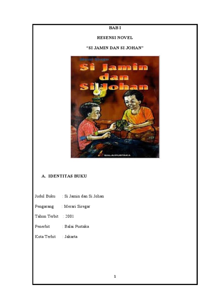 Resensi Novel Si Jamin Dan Si Johan | PDF