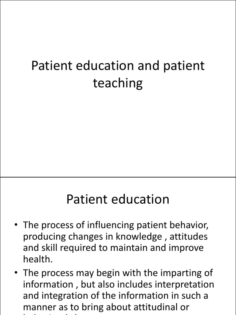 Patient Education Process in Nursing | PDF | Nursing | Patient