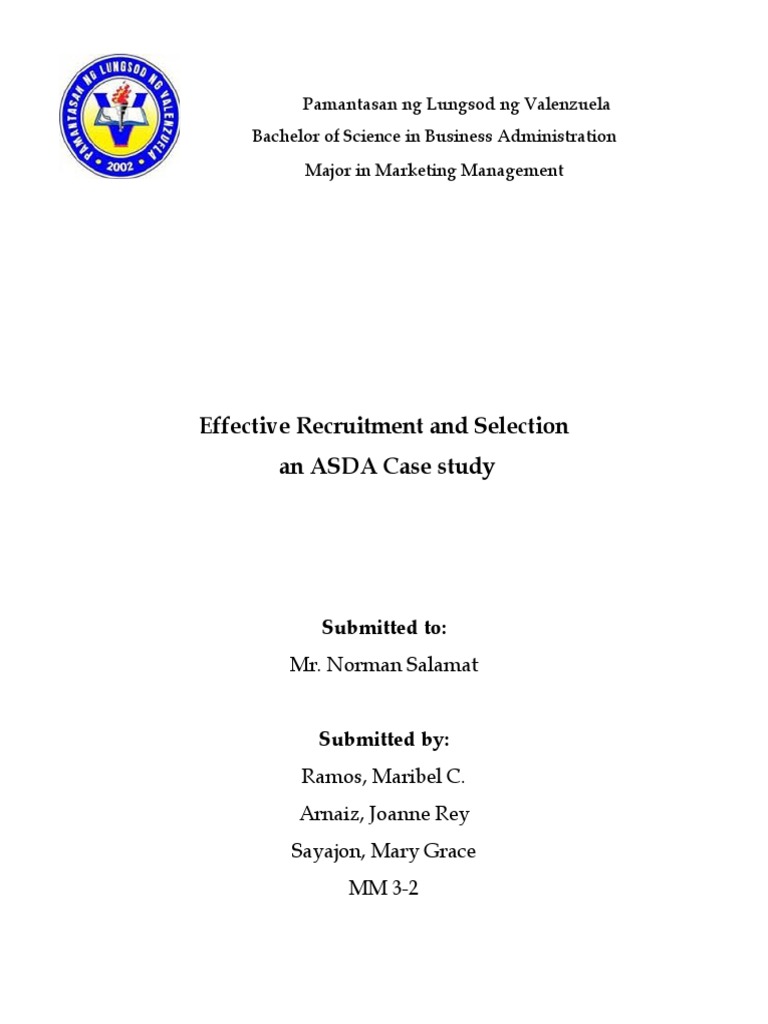 Effective Recruitment and Selection An ASDA Case Study | PDF | Recruitment | Employment