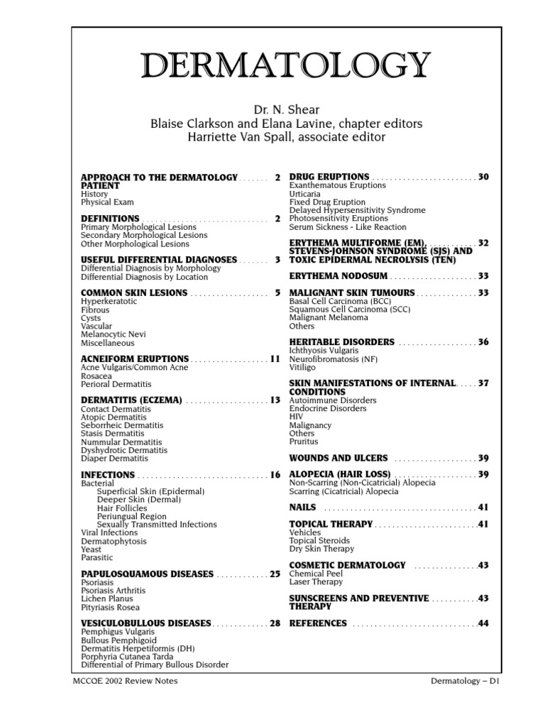 Dermatology: Dr. N. Shear Blaise Clarkson and Elana Lavine, Chapter ...