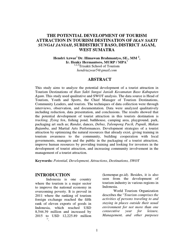 0 Journal Hendri Attractions Ok | PDF | Tourism | Swot Analysis