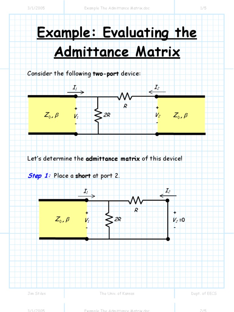 Example The Admittance Matrix | PDF | Electrical Impedance | Computer ...