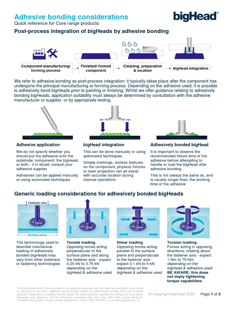 Core Range Adhesive Bonding Considerations | PDF | Adhesive | Force