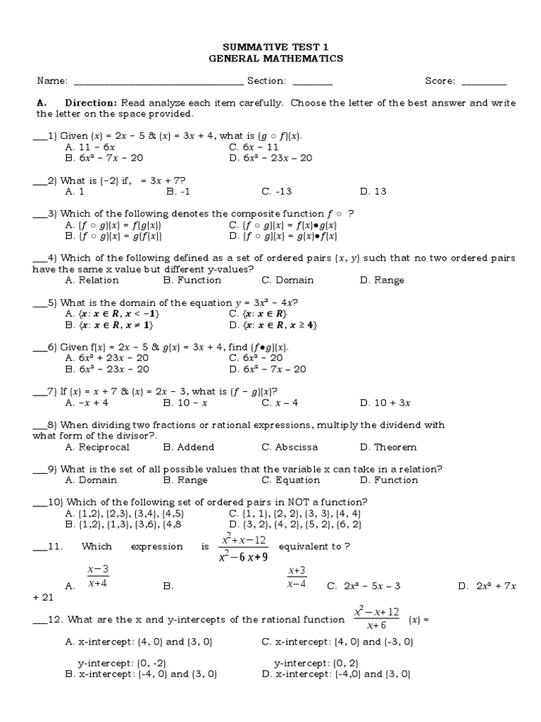 Gen Math Summative Test 2 | PDF | Interest | Entrepreneurship
