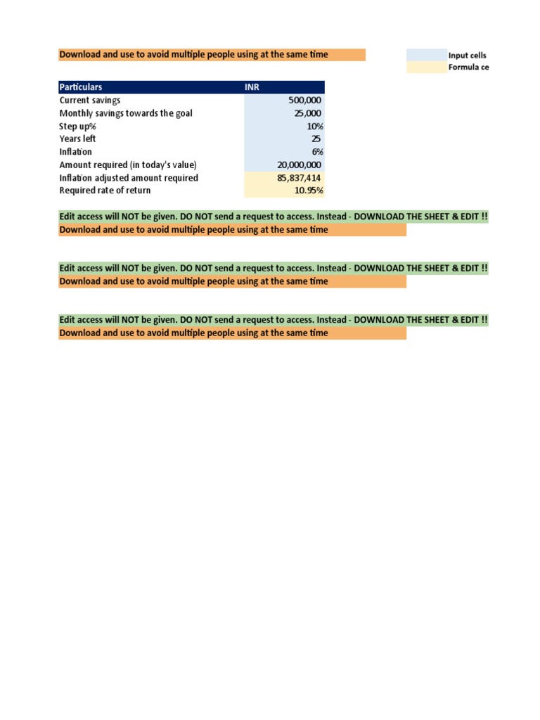 TCAM & Inflation Return Calculator | PDF | Discounted Cash Flow | Inflation
