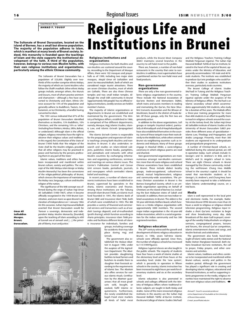 ISIM 5 Religious Life and Institutions in Brunei | PDF | Brunei | Mosque