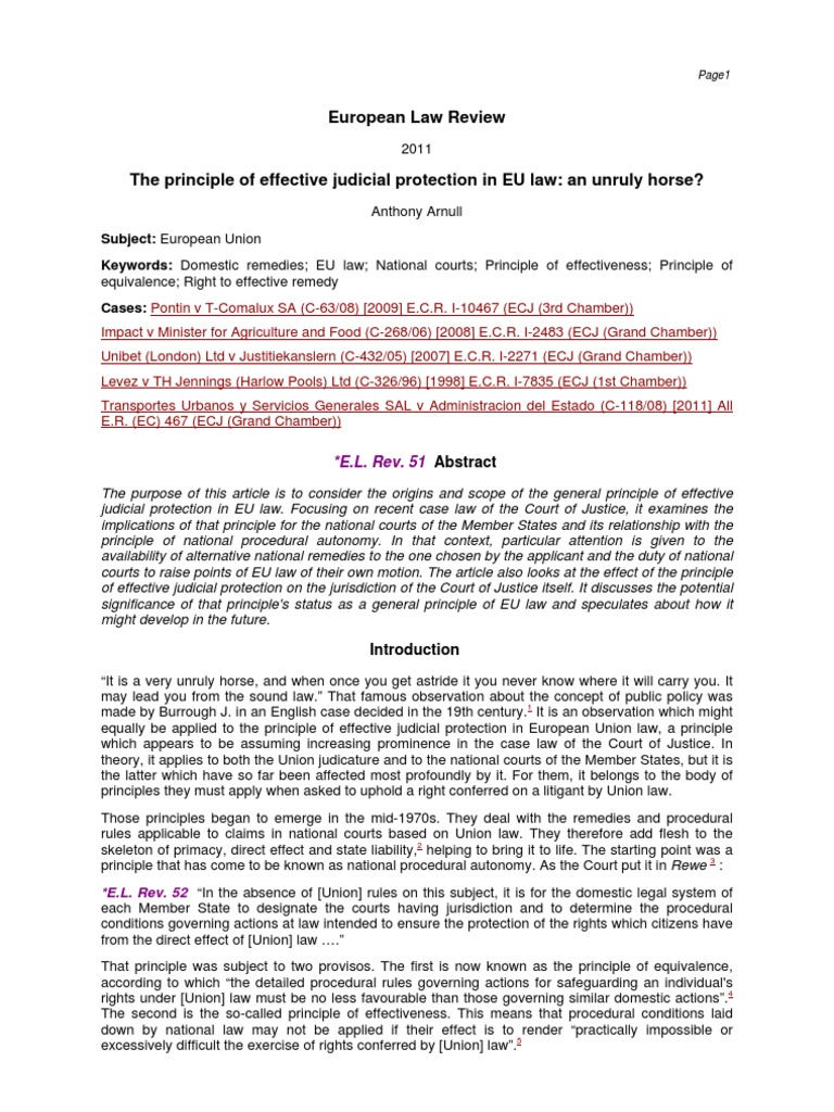 Unruly Horse | PDF | European Court Of Justice | Arbitration