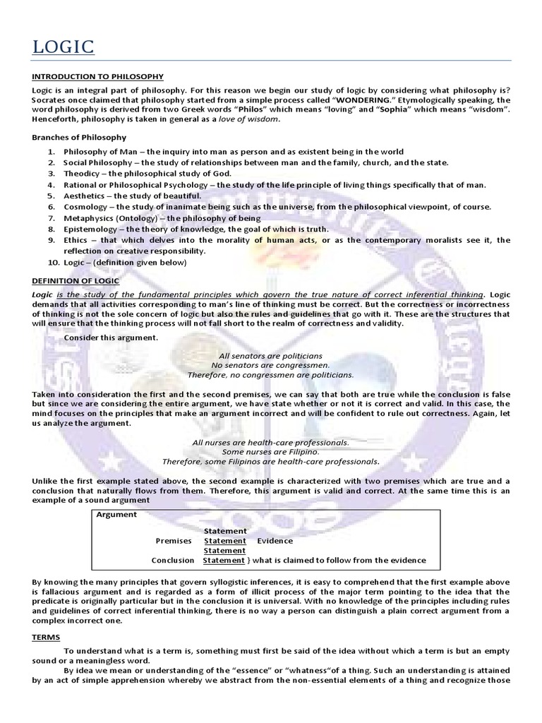 Logic: Introduction To Philosophy | PDF | Argument | Logic