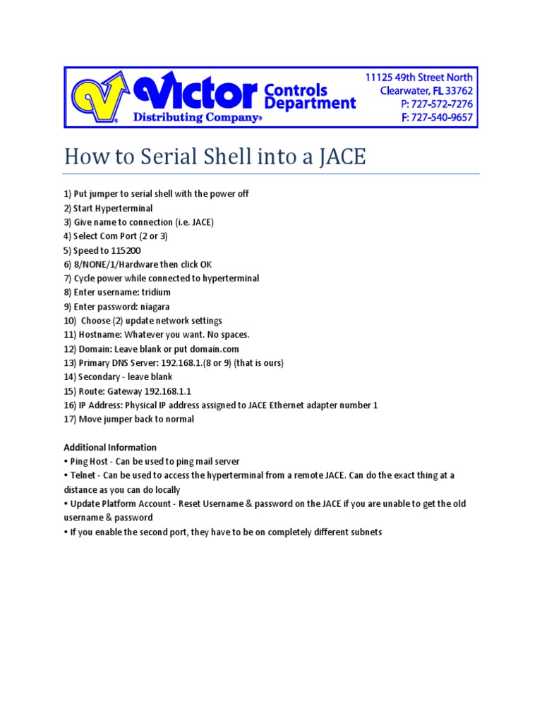 How To Serial Shell Into A JACE | PDF