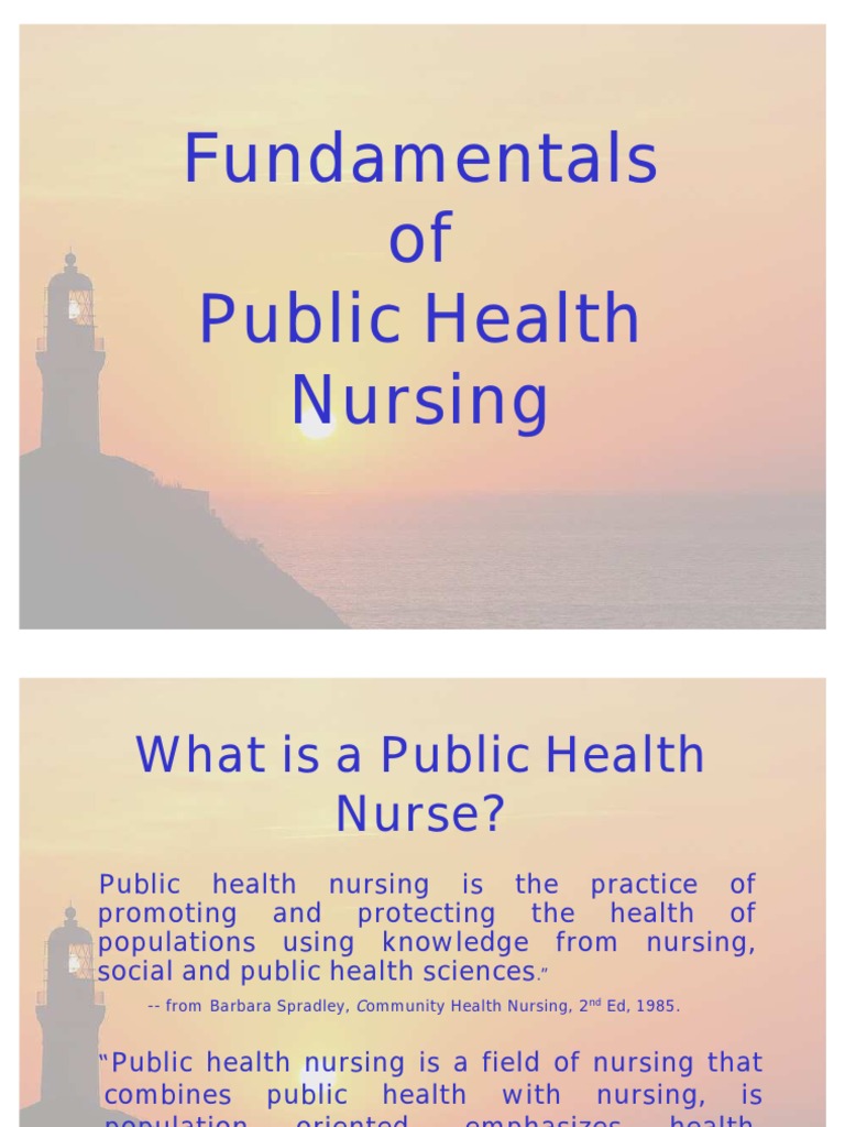 Fundamentals of Public Health Nursing | PDF | Public Health | Nursing
