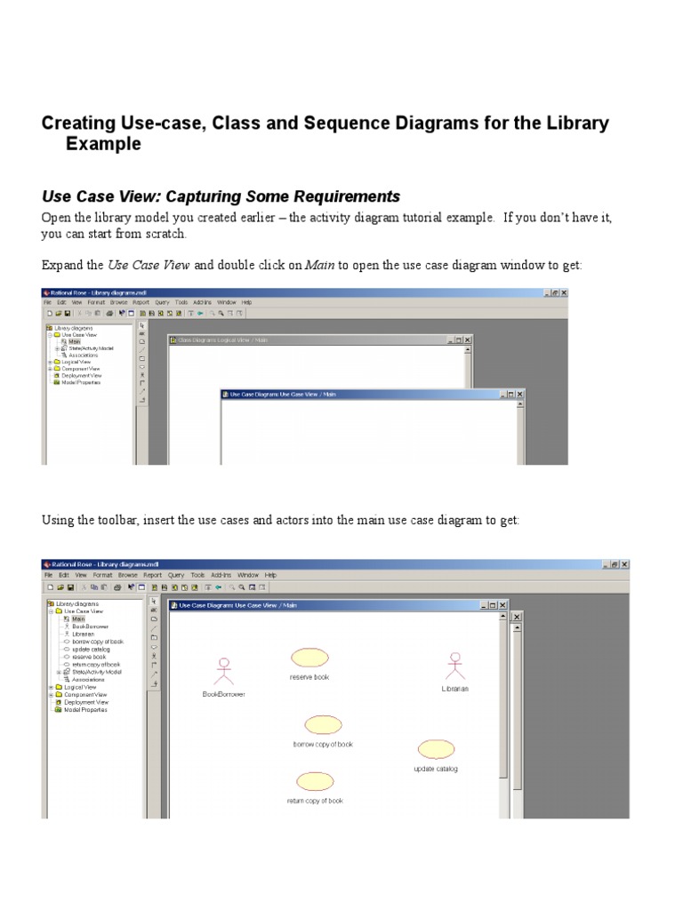 Creating Usecase Class And Sequence Diagrams For Library In Rose Pdf