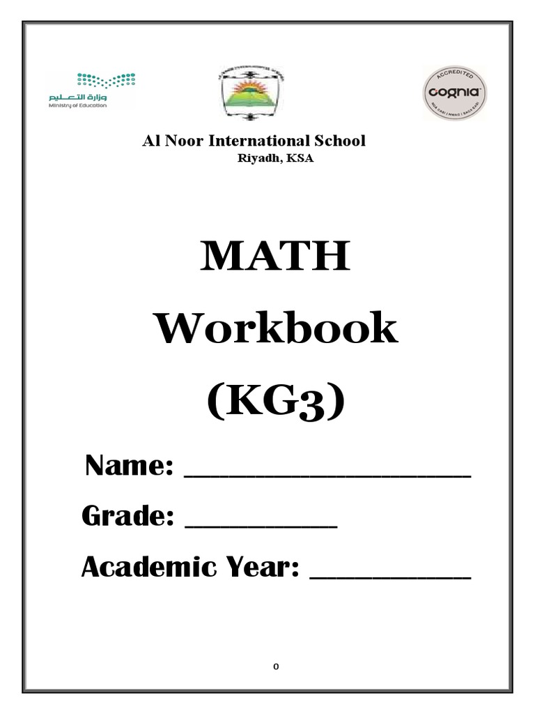 Math Workbook (KG3) : Name: Grade: Academic Year | PDF | Clock