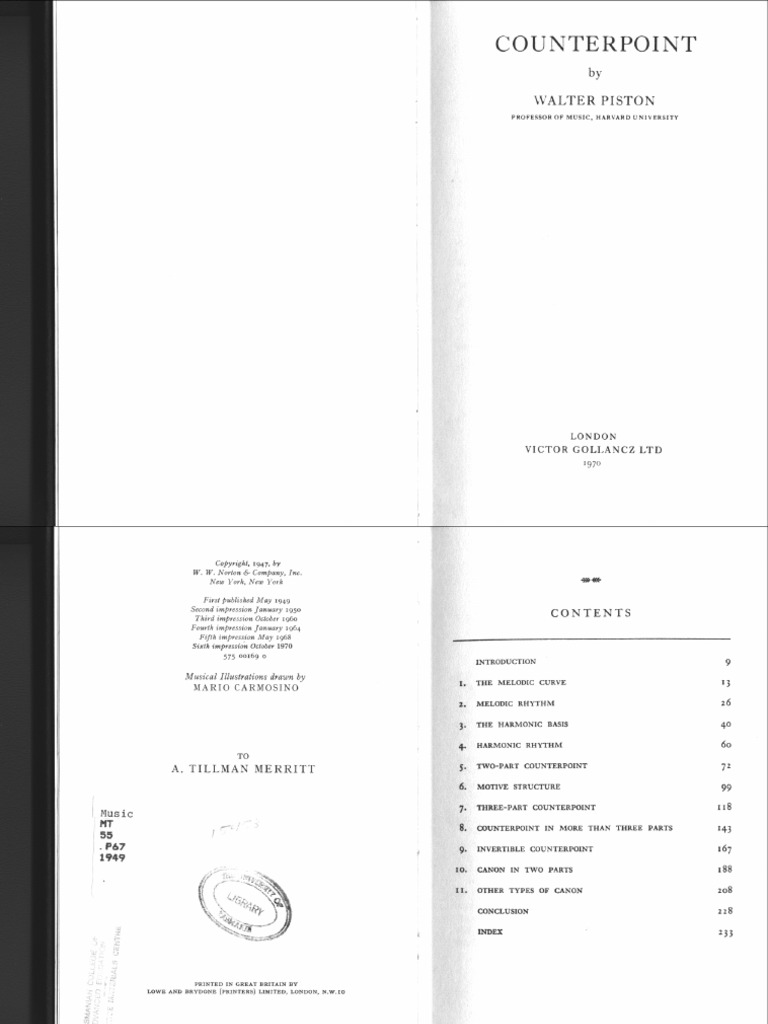 Counterpoint - Walter Piston | PDF