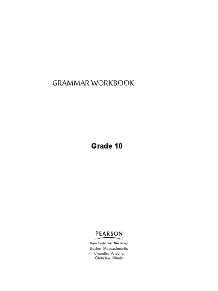 Grammar Workbook: Grade 10 | PDF