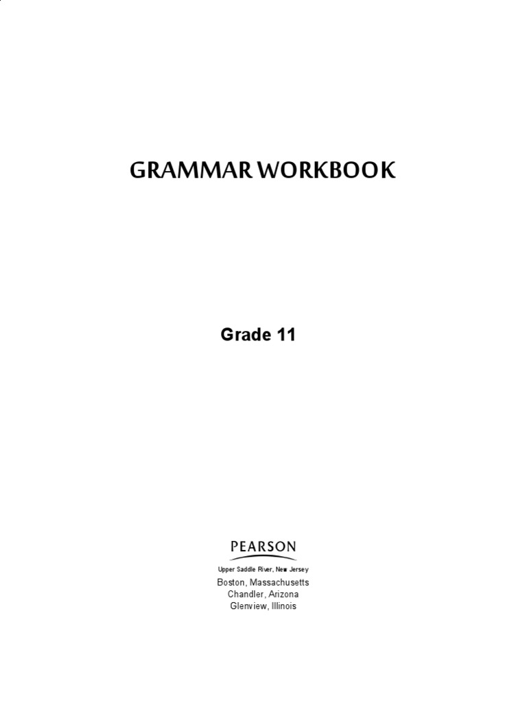 Grammar Workbook: Grade 11 | PDF | Verb | Pronoun
