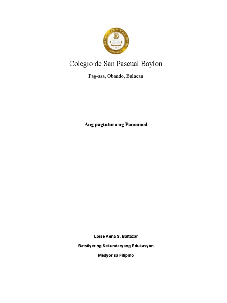 Ang Pagtuturo NG Panonood | PDF