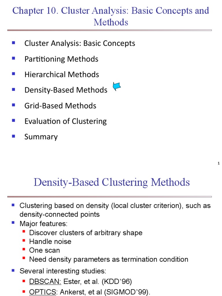 Cluster Analysis: Basic Concepts Partitioning Methods Hierarchical ...