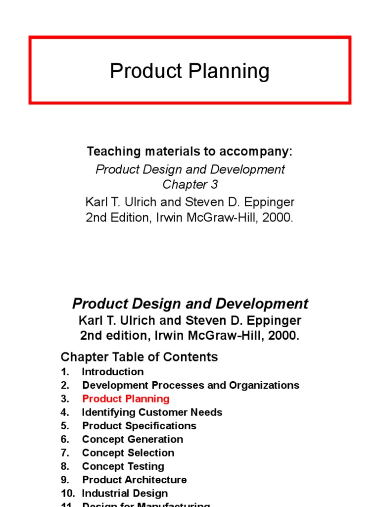 Product Planning: Teaching Materials To Accompany | Download Free PDF ...