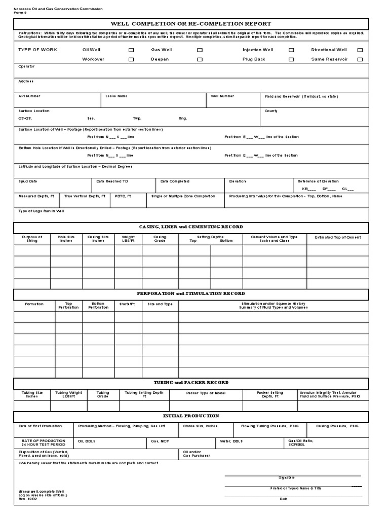 Well Completion or Re-Completion Report | PDF | Casing (Borehole) | Gas ...