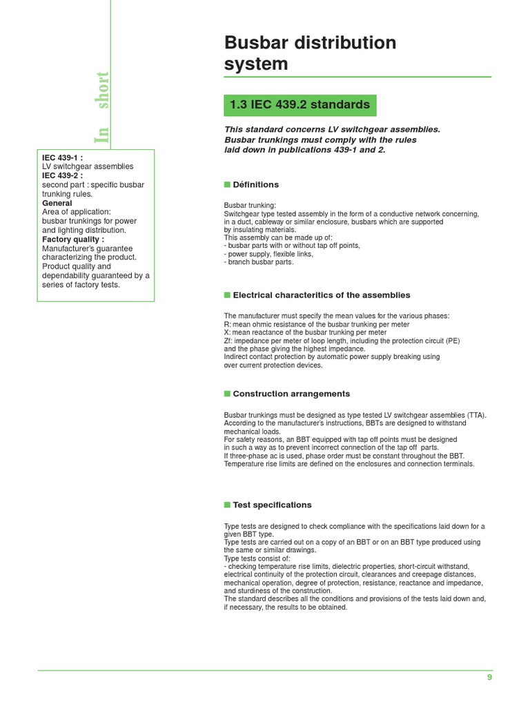 Busbar Distribution System: 1.3 IEC 439.2 Standards | PDF | Transformer | Electrical Resistance ...