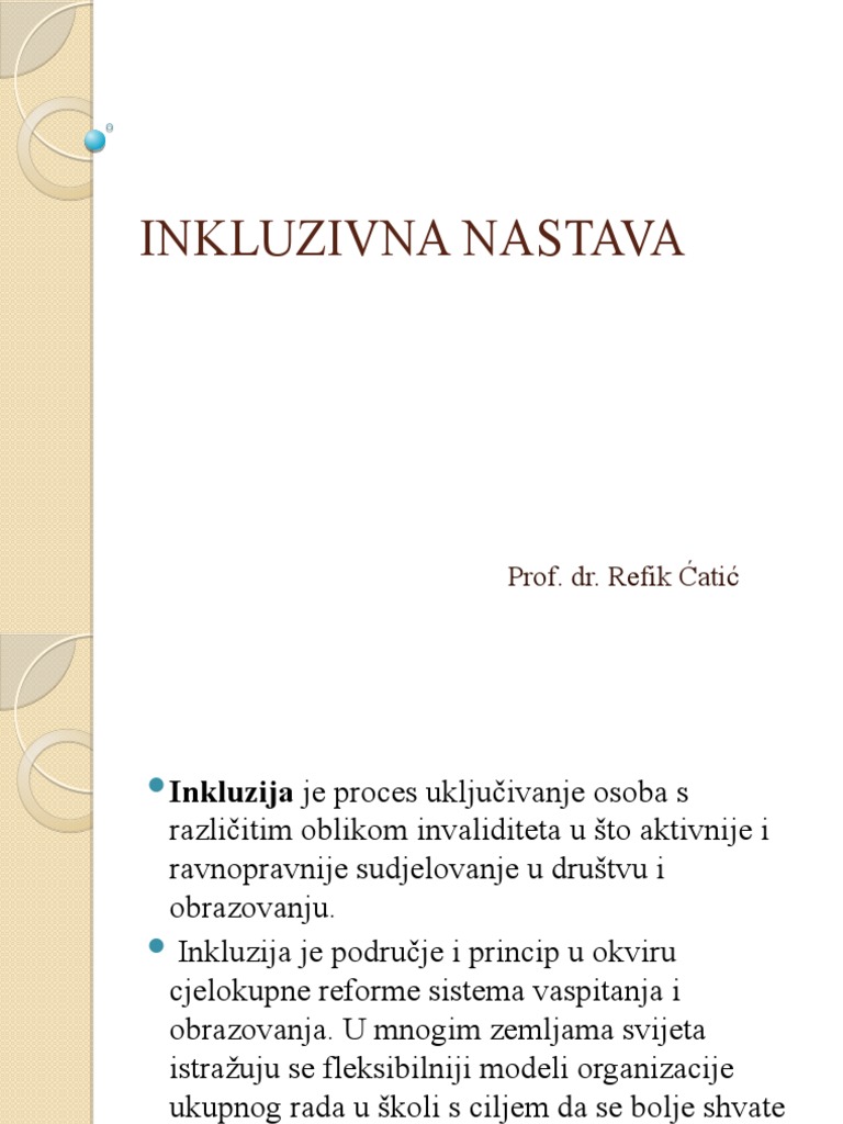 Inkluzivna Nastava (1) Prezentacija | PDF