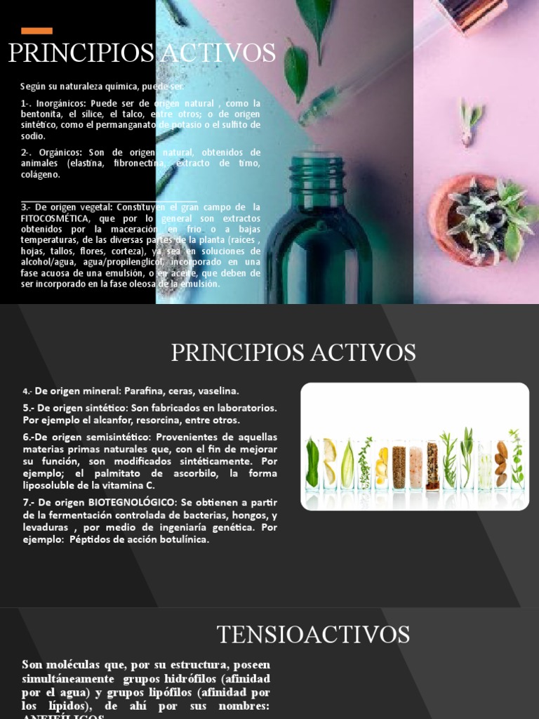 Principios Activos JK Quimica Cosmetica | PDF | Tensioactivo | Aminoácidos