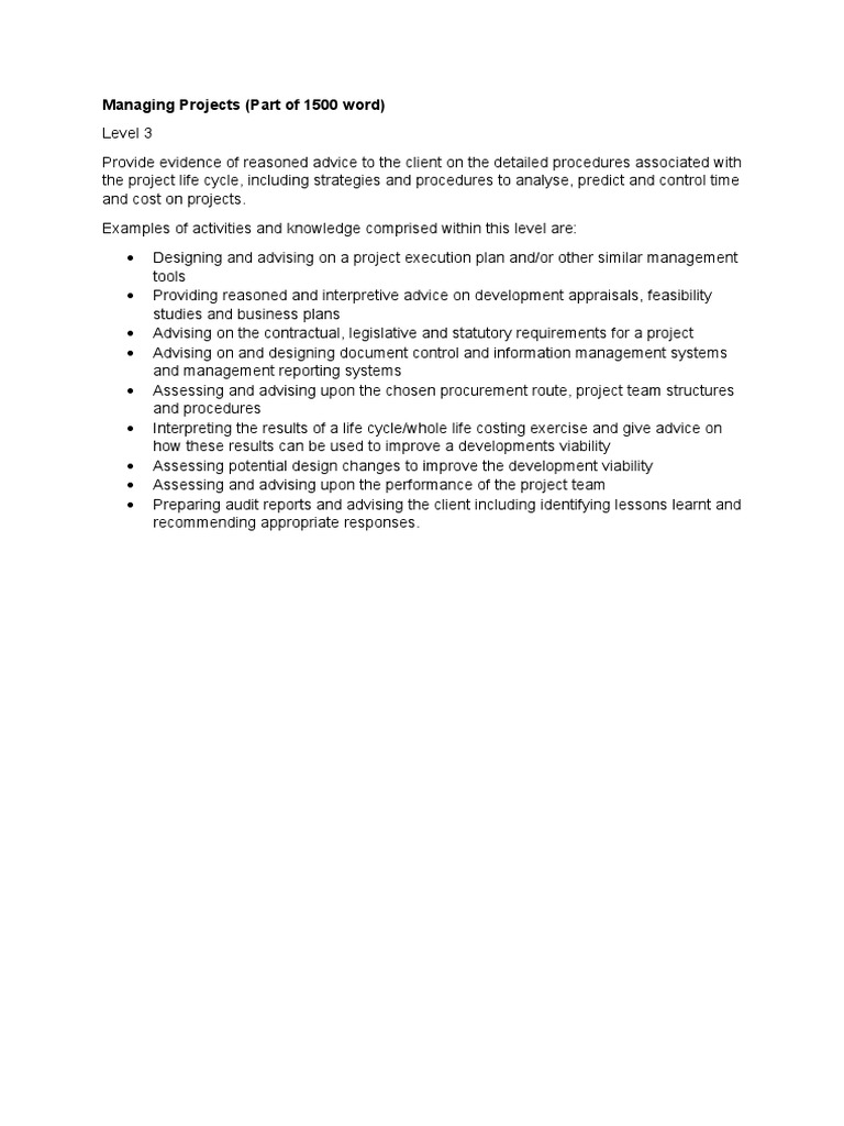 Managing Projects - L3 | PDF | Business