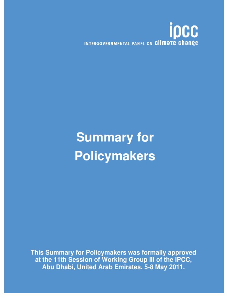 IPCC Report On Renewable Energy (SRREN) | PDF IPCC Report On Renewable Energy (SRREN) | PDF