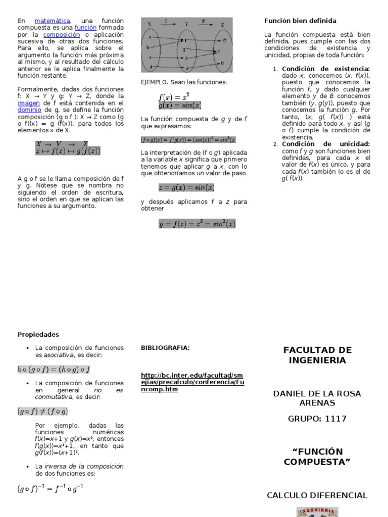 Triptico Funcion Compuesta | PDF | Función (Matemáticas) | Lógica