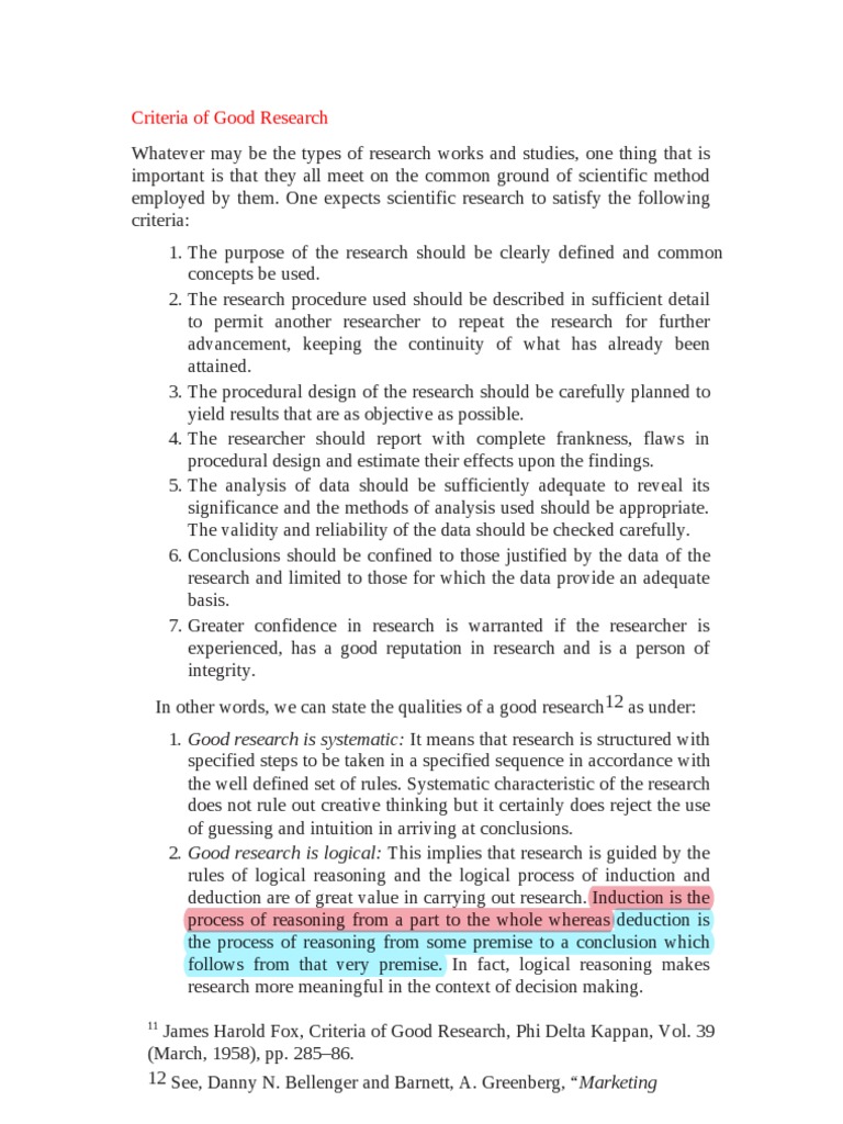 Criteria of Good Research | PDF | Scientific Method | Inductive Reasoning