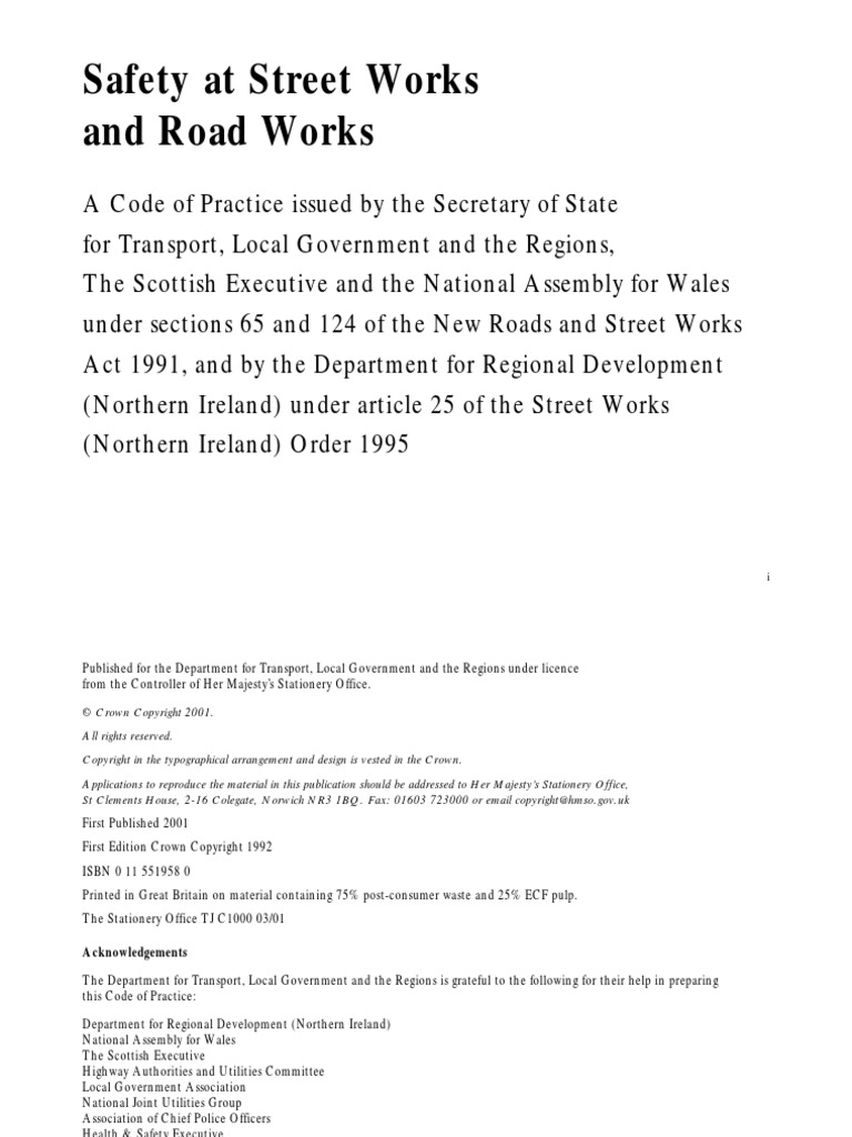 Street and RoadworksCode of Practice | PDF | Traffic | Speed Limit