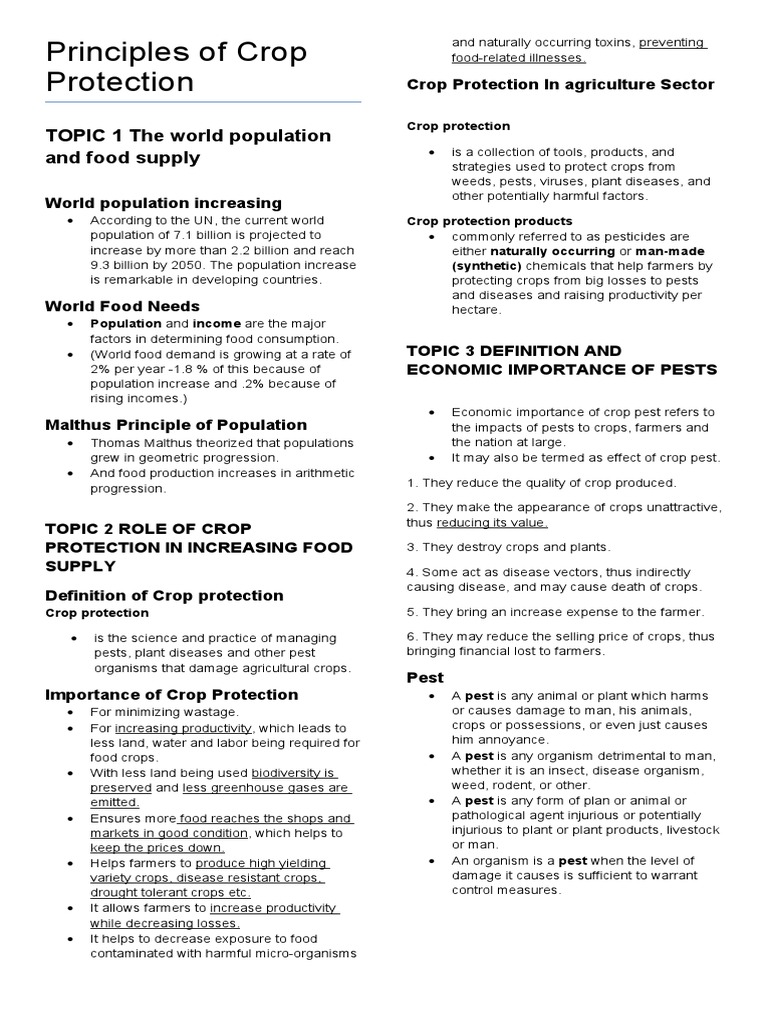 Notes. Principles of Crop Protection | Download Free PDF | Agriculture ...