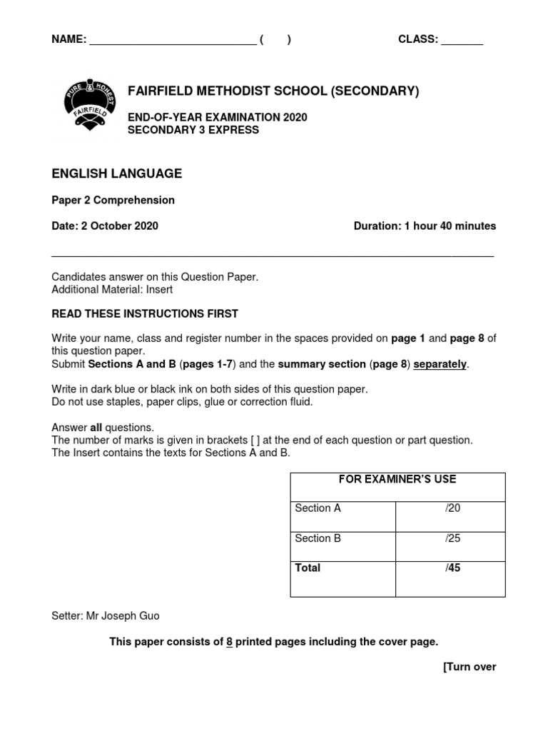 Fairfield Methodist School (Secondary) | PDF
