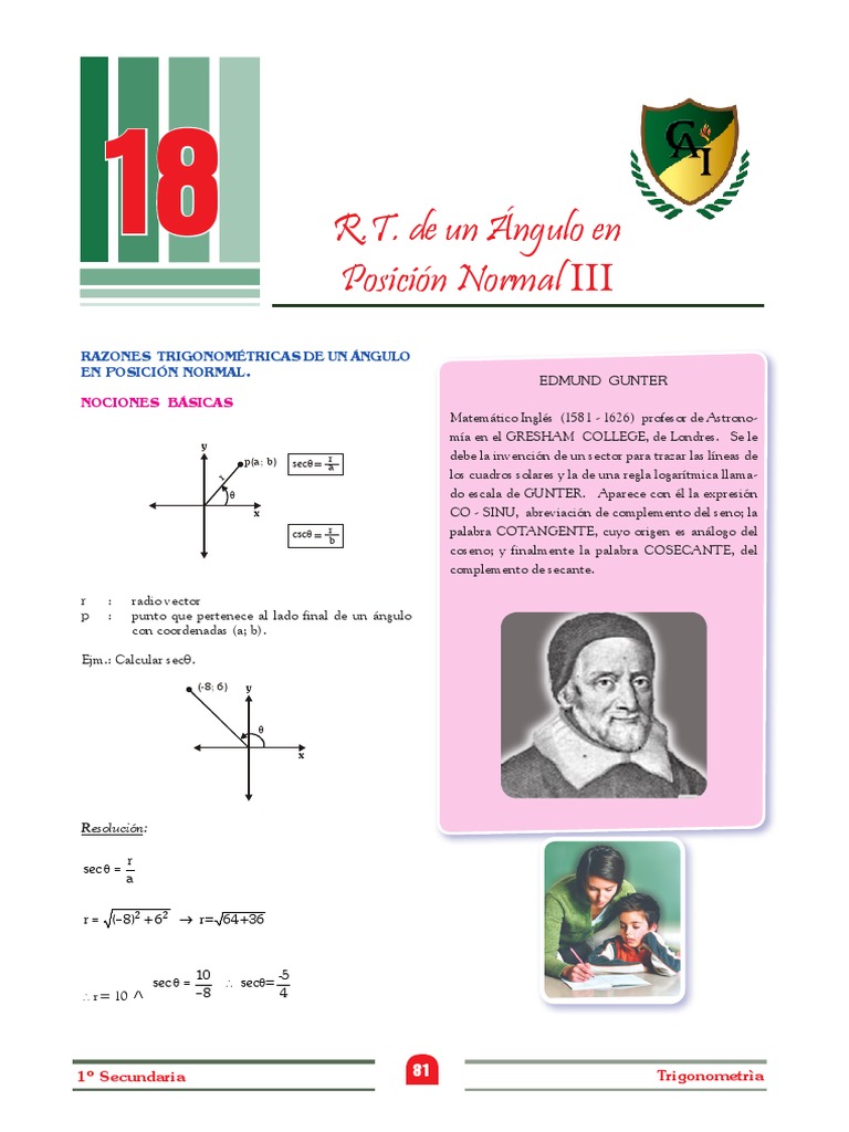 Ángulo en Posición Normal Iii | PDF | Funciones trigonométricas ...