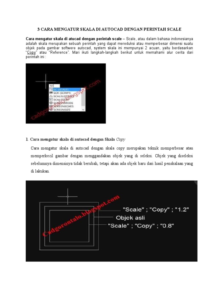 3 Cara Mengatur Skala Di Autocad Dengan Perintah Scale | PDF
