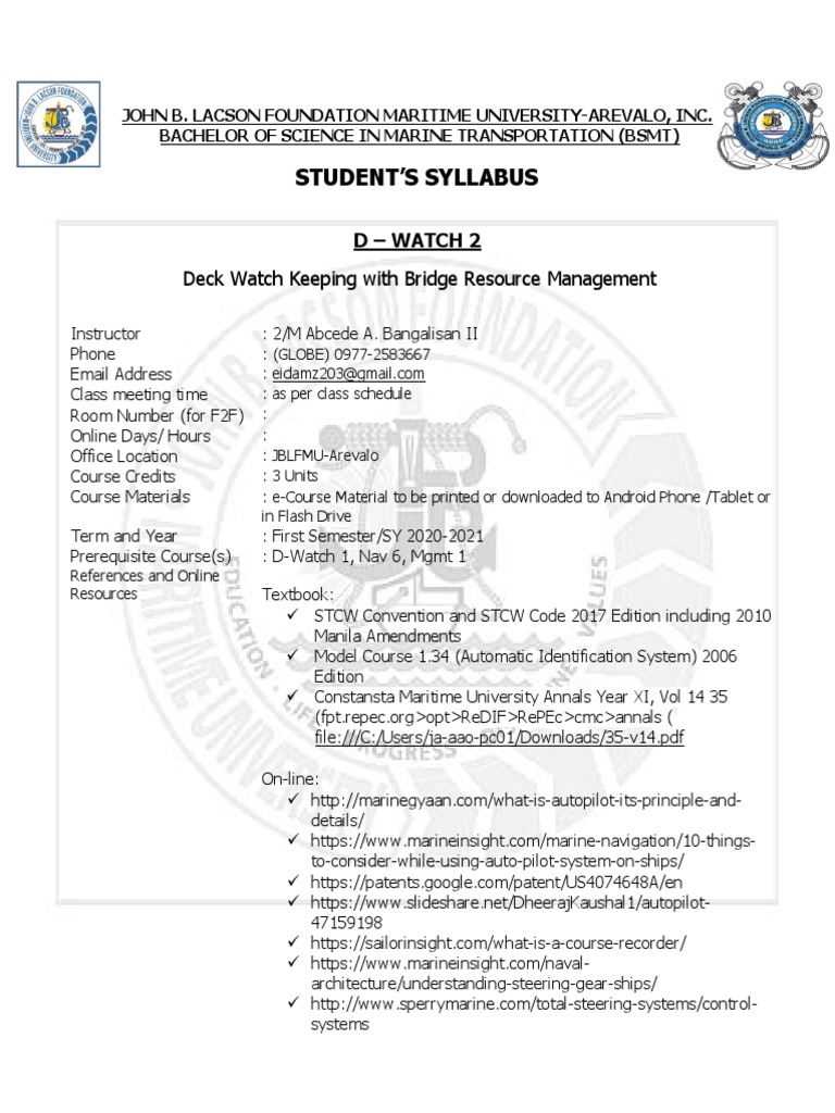Deck Watch Keeping and Bridge Resource Management: A Guide to Maintaining a Safe Navigational ...