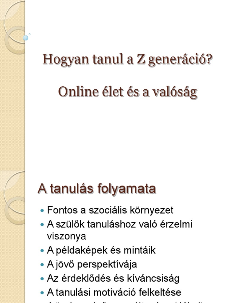Tari - Annamaria - Hogyan Tanul A Z-Generáció | PDF
