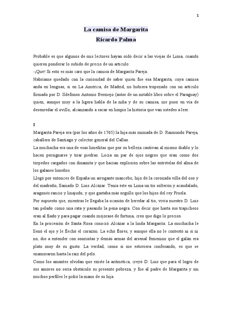 La Camisa de Margarita | PDF