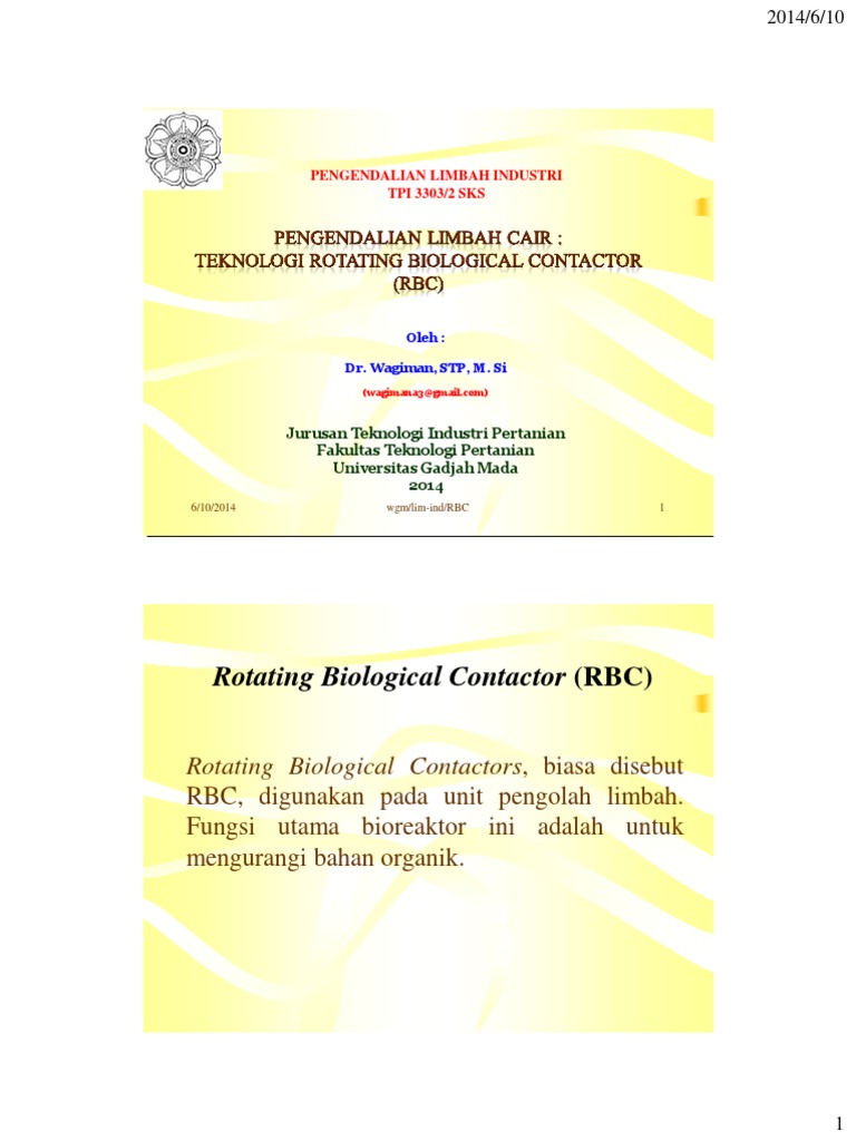 Rotating Biological Contactor RBC | PDF