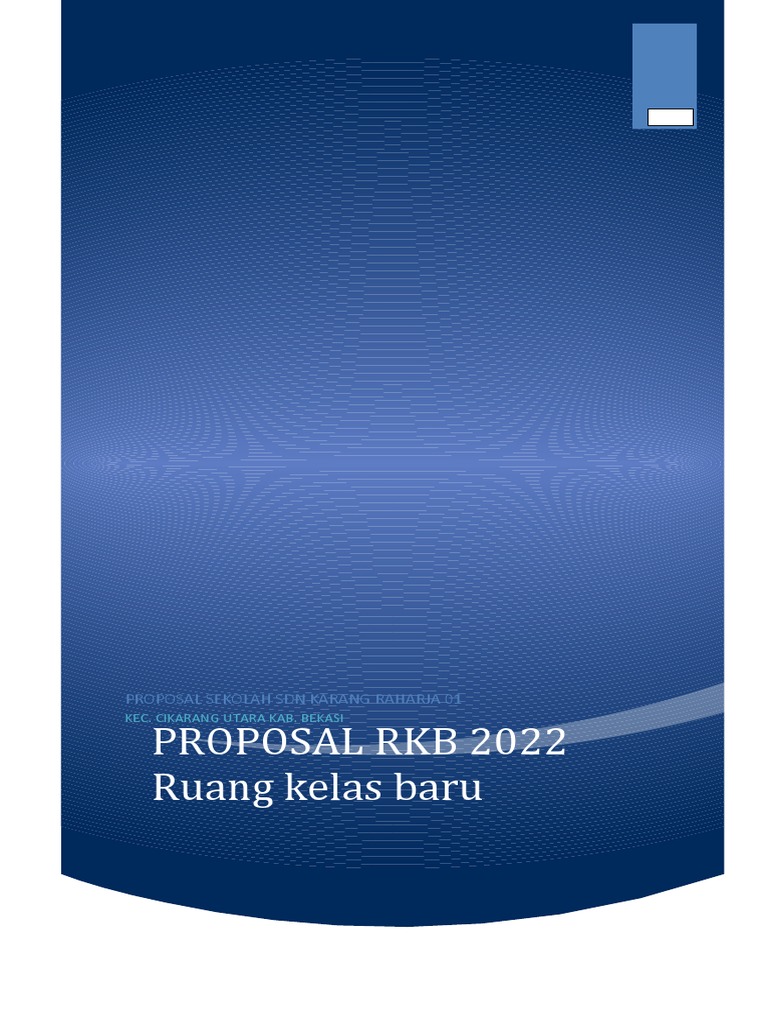 Format Proposal RKB Sekolah SDN KARANG RAHARJA 01 | PDF