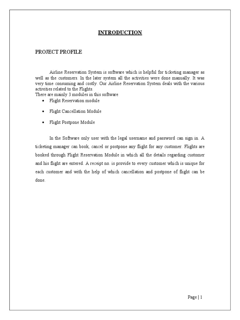 Project Report On Airlines Reservation System | PDF | Java (Programming ...
