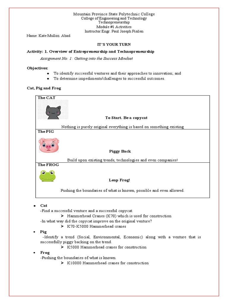 Technopreneurship-Kate Abad | PDF | Engineering | Venture Capital