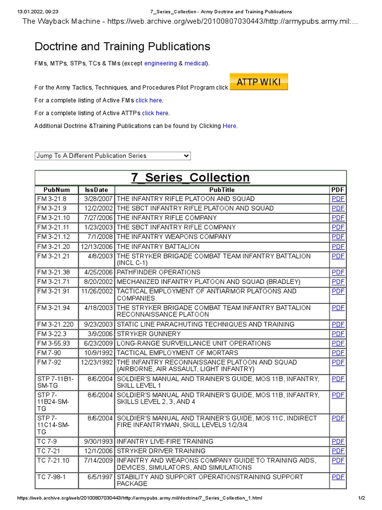 7 - Series - Collection - Army Doctrine and Training Publications ...
