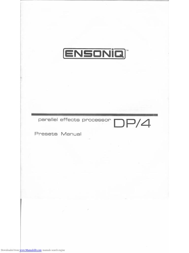 Ensoniq DP4 Manual | PDF
