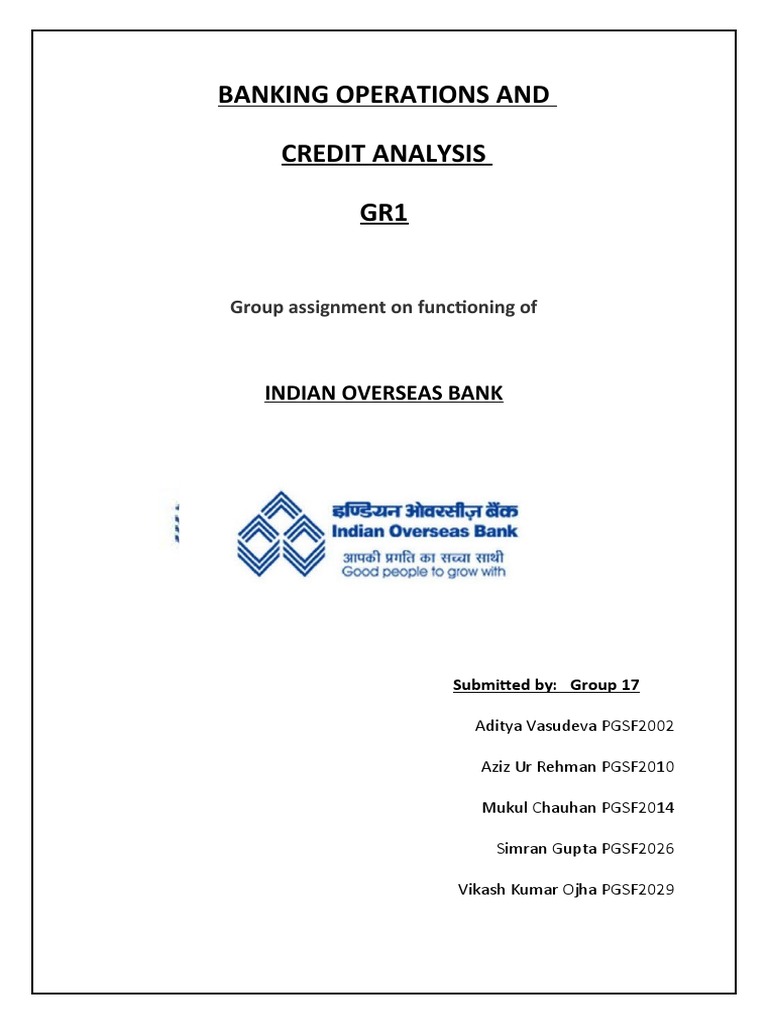 INDIAN OVERSEAS BANK - Group 17 - BOCA GR1 | PDF | Loans | Mortgage Loan