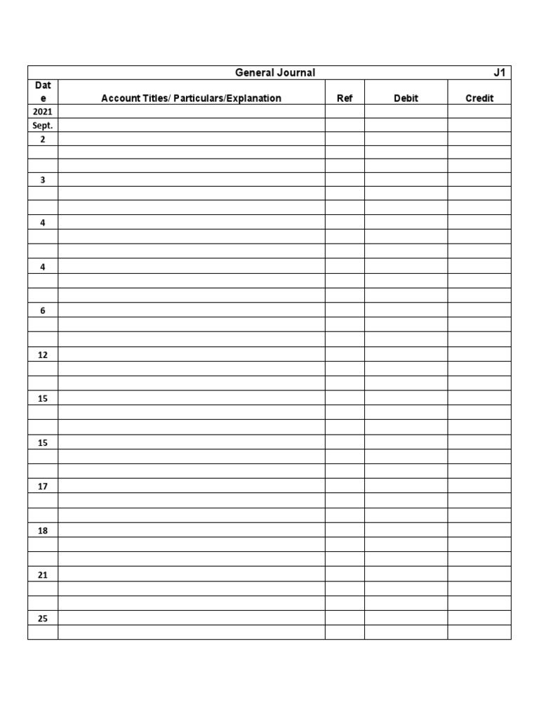 General Journal Template | PDF