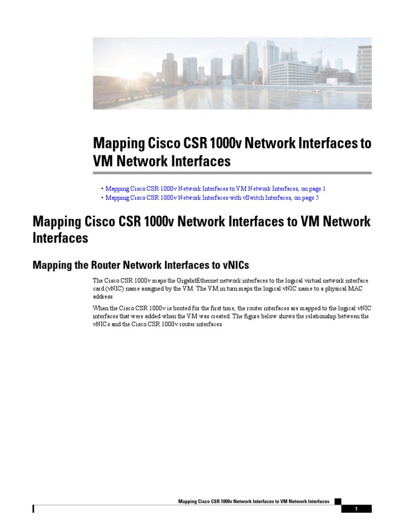 Mapping Cisco CSR 1000v Network Interfaces To VM Network Interfaces ...